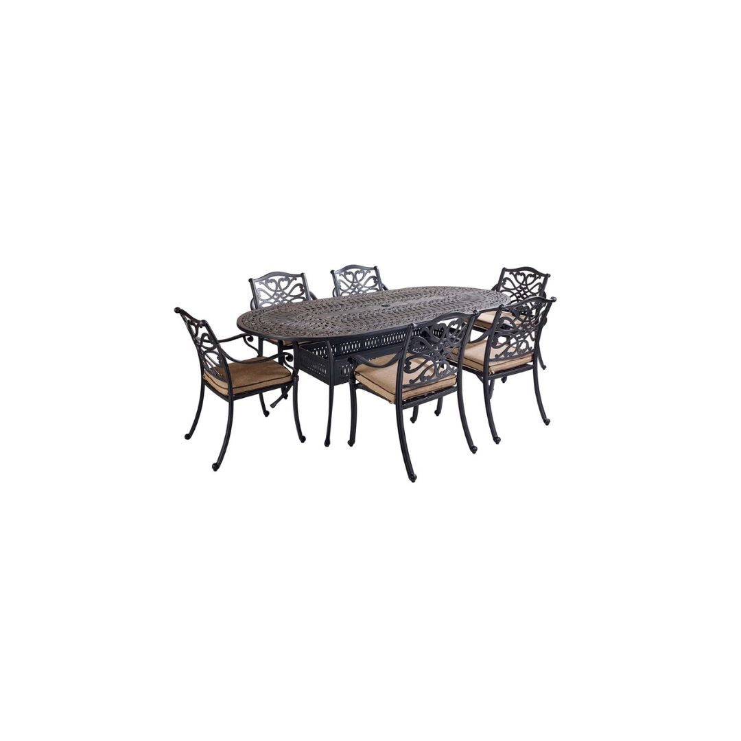 HARTMAN AMALFI OVAL SET WITH PARASOL | 6 SEATER