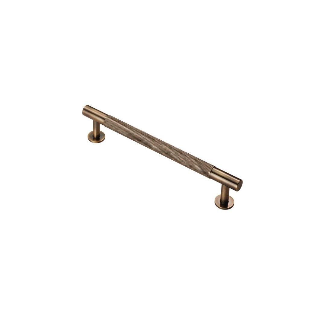 KNURLED PULL HANDLE 190MM | ANTIQUE BRASS