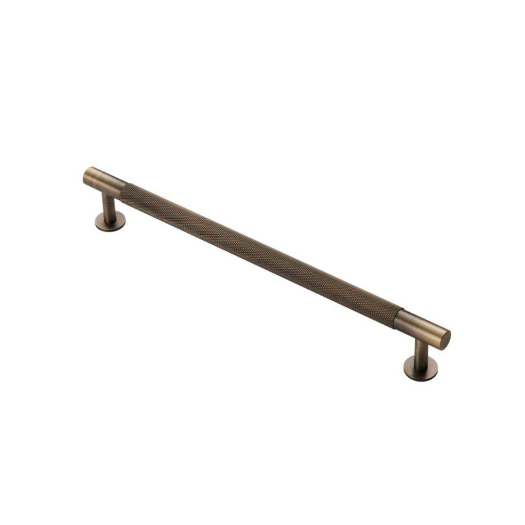 KNURLED PULL HANDLE 254MM | ANTIQUE BRASS