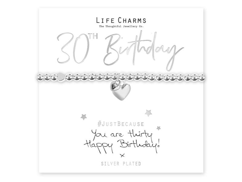 LIFE CHARMS BRACELET YOU ARE 30 HEART
