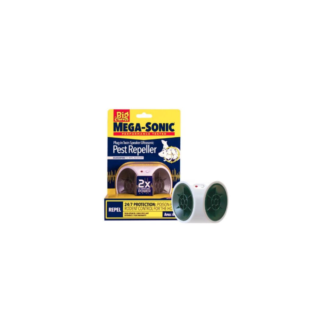 BIG CHEESE MEGA SONIC PLUG IN TWIN SPEAKER PEST REPELLER